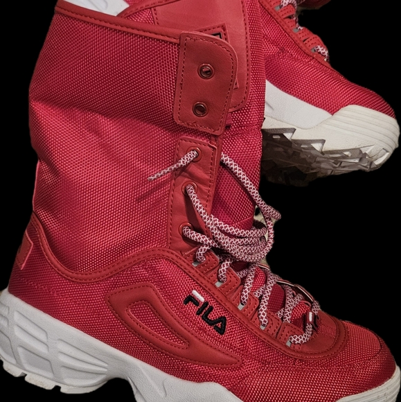 Fila | Shoes | Fila Red Hightop Sneakers | Poshmark